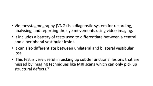 Videonystagmography.pptx | Eye and Vision Conditions | Diseases and ...