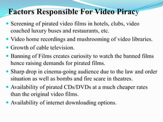 Video piracy and its Impact on indian film industry | PPTX