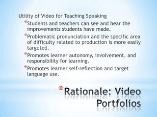 Video portfolios for speaking | PPTX