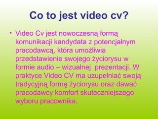 Videoprezentacja (cv video) mooonia | PPT