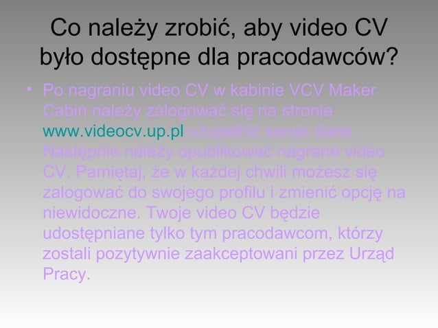 Videoprezentacja (cv video) mooonia | PPT