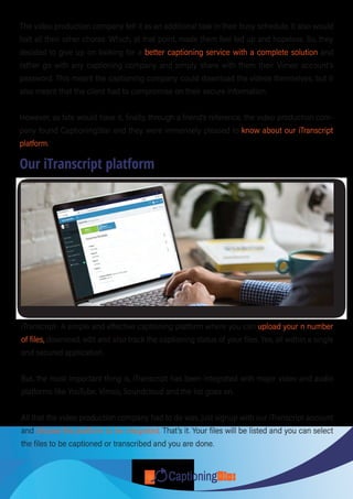 Vimeo Closed Captioning Case Study | A Video Production Company's ...