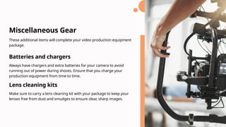 Video Production Equipment and Filmmaking Gear Check-list | PPTX