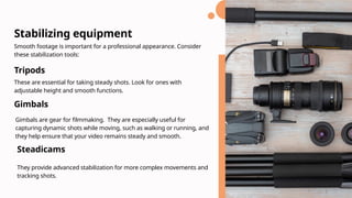 Video Production Equipment and Filmmaking Gear Check-list | PPTX