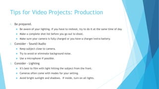 Video Project Production Guidelines | PPT