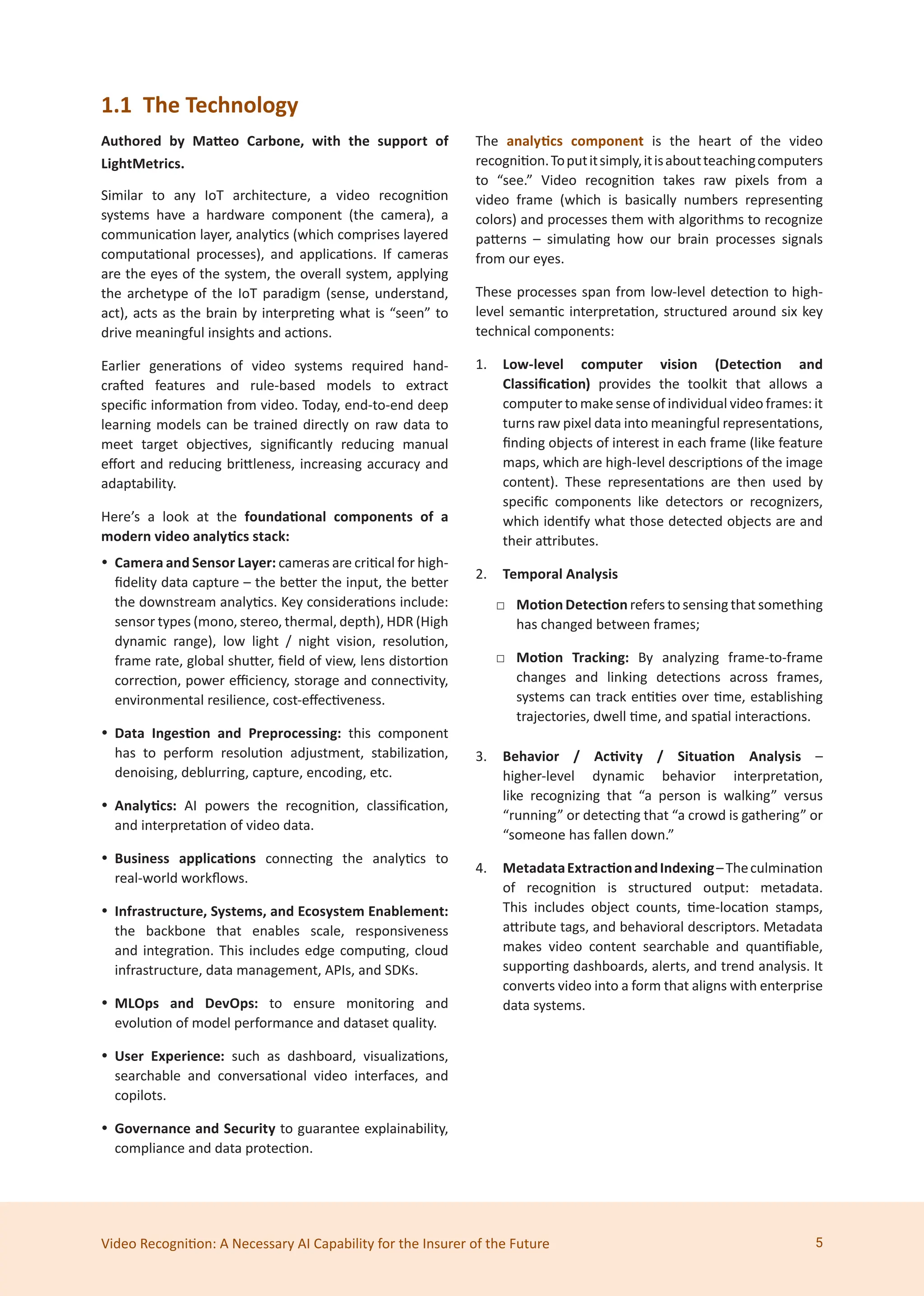 Video Recognition: A Necessary AI Capability for the Insurer of the Future | PDF