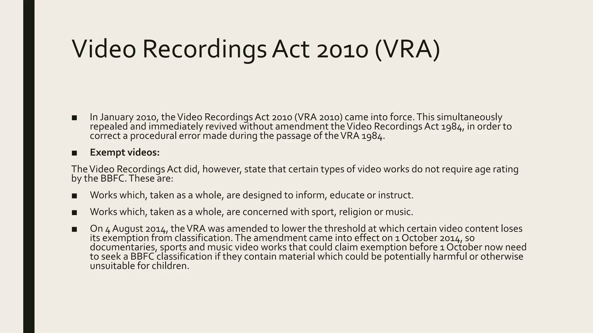 Video recording act | PPT