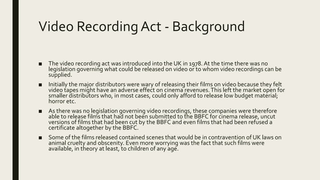 Video recording act | PPT