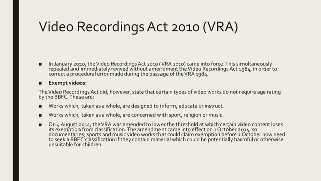 Video recording act | PPT