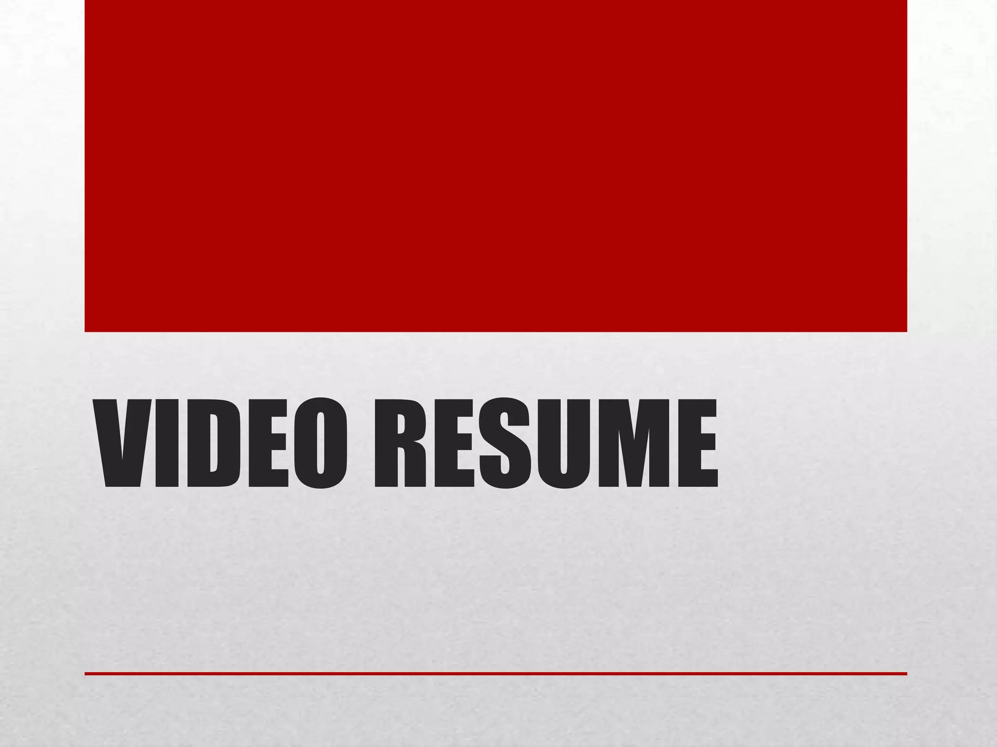 Video resume | PPTX
