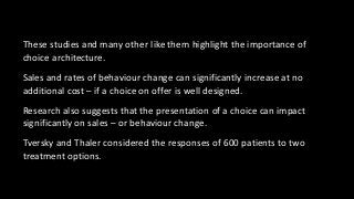 Leverage choice architecture to boost sales | PPT