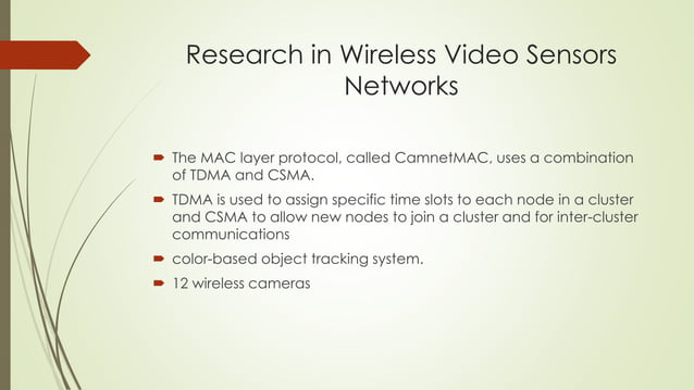 WIRELESS Visual SENSOR NETWORK | PPTX