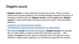 Video software non and diegetic sound | PPT