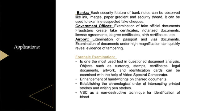 Video Spectral Comparator(VSC 6000/HS) For Questioned Documents Examination | PPTX