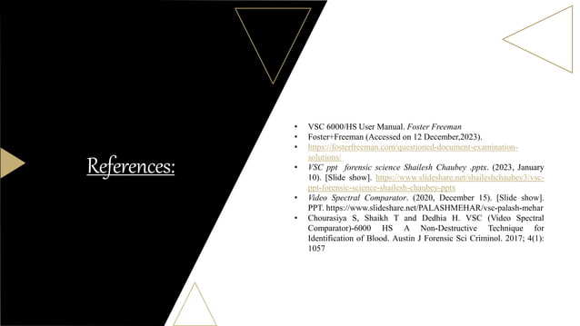 Video Spectral Comparator(VSC 6000/HS) For Questioned Documents Examination | PPTX