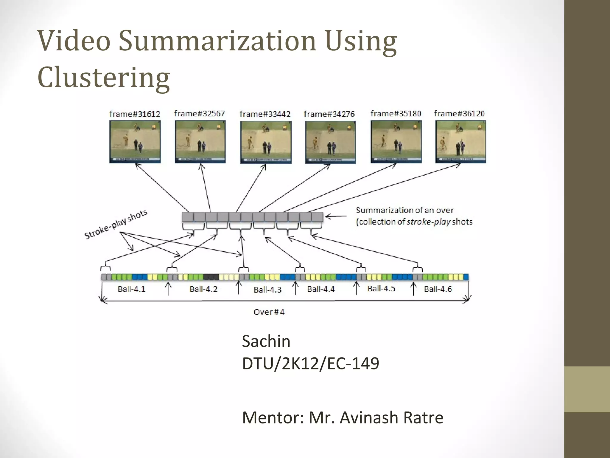 Video summarization using clustering | PPT