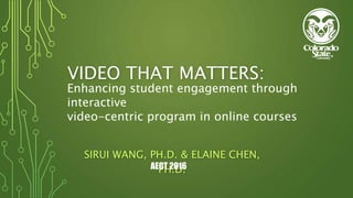 Video that matters enhancing student engagement through interactive ...