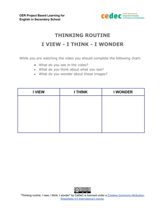 Thinking routine (Video) | DOC
