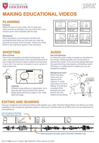 Video tips hand out | PDF