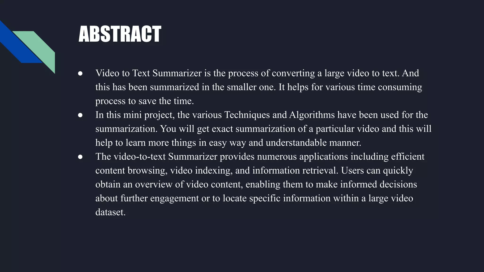VIDEO TO TEXT SUMMARIZER USING AI.pdf