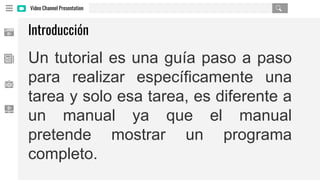 Presentación sobre VIDEO TUTORIAL y sus funcionesES | PPTX
