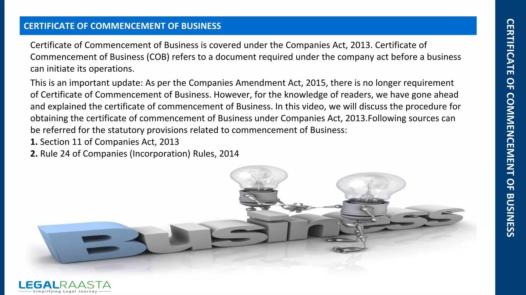 What is the Certificate of Commencement of Business | PPTX