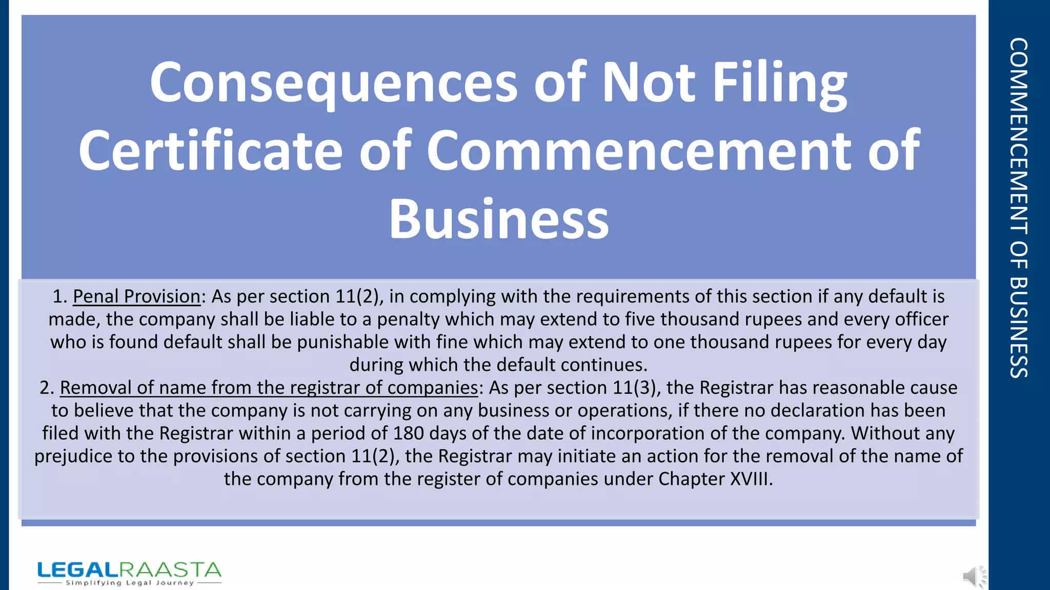 What is the Certificate of Commencement of Business | PPTX