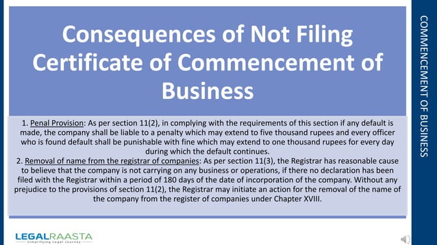 What is the Certificate of Commencement of Business | PPTX