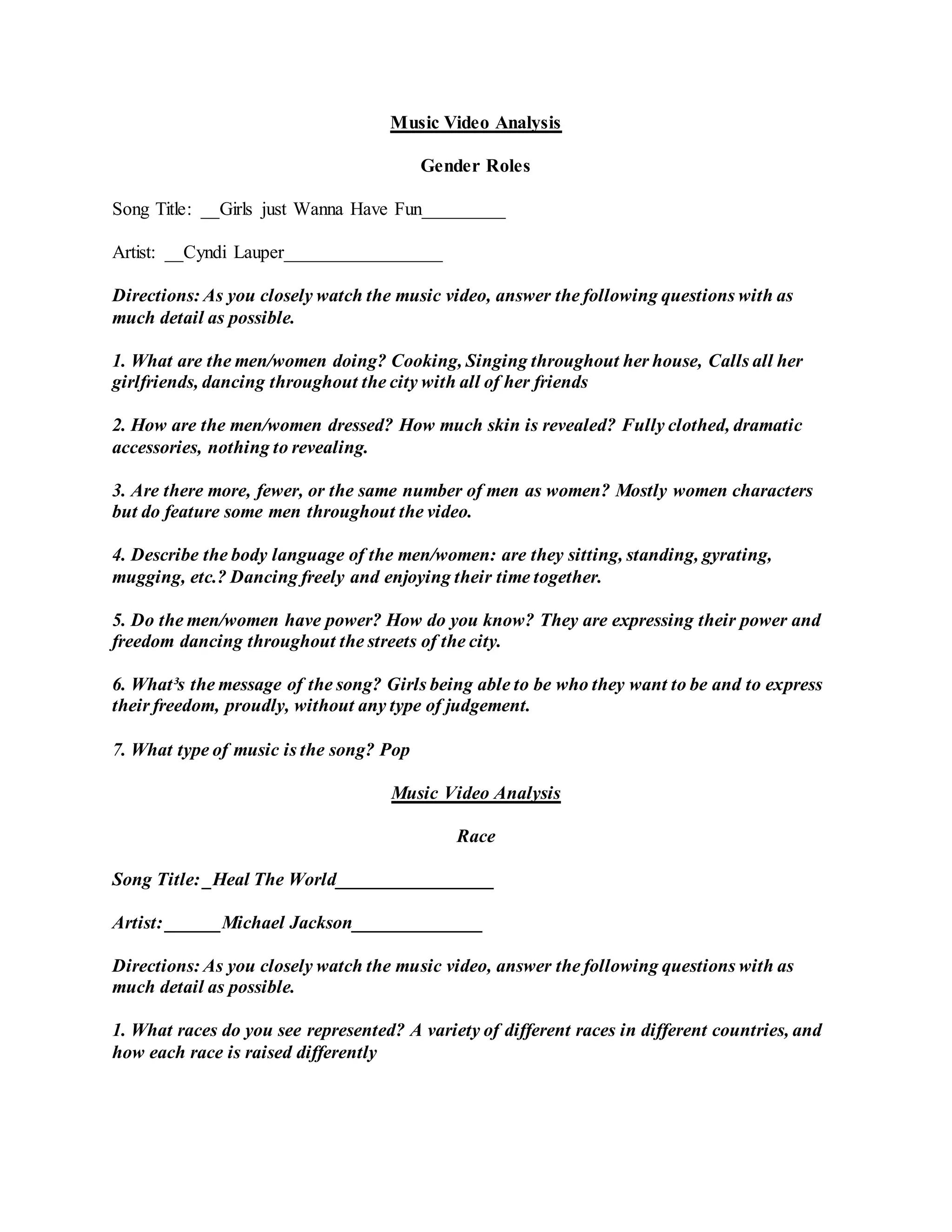 Video worksheet | DOCX