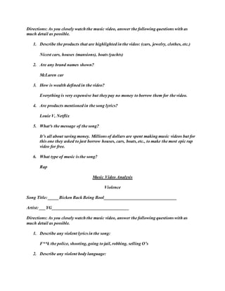 Video worksheet | PDF