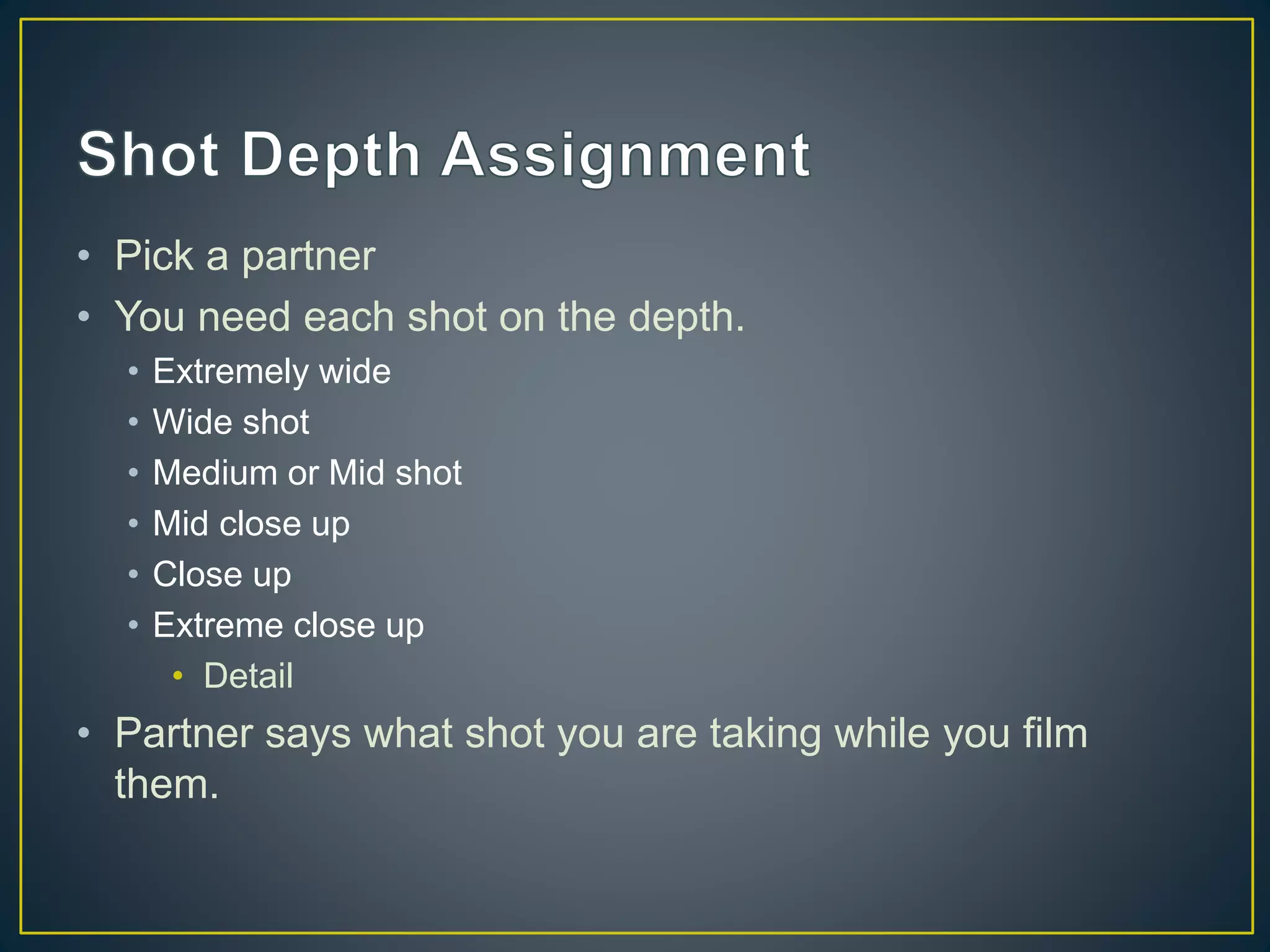 Examples of Video shots and composition | PPTX