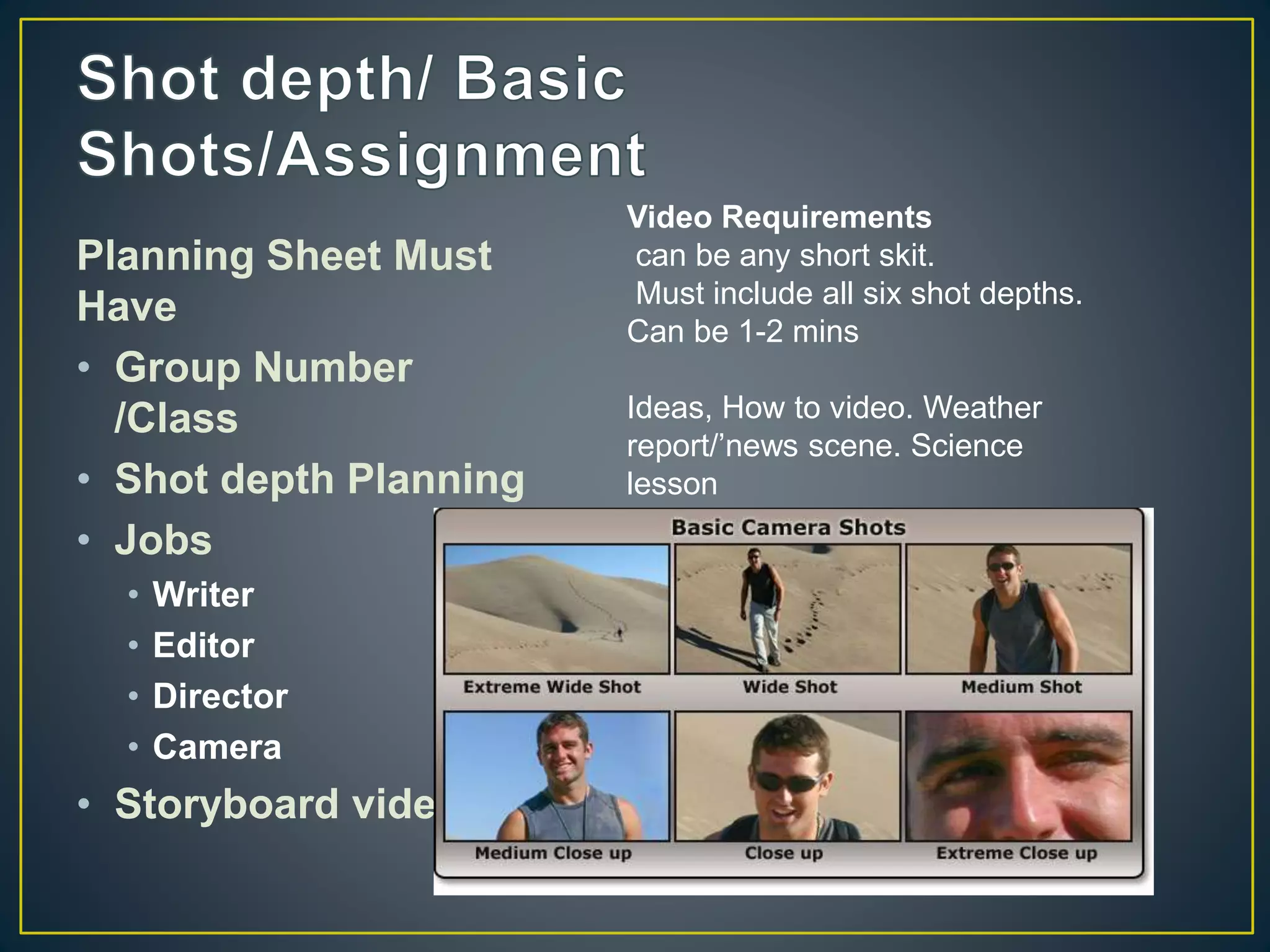 Examples of Video shots and composition | PPTX