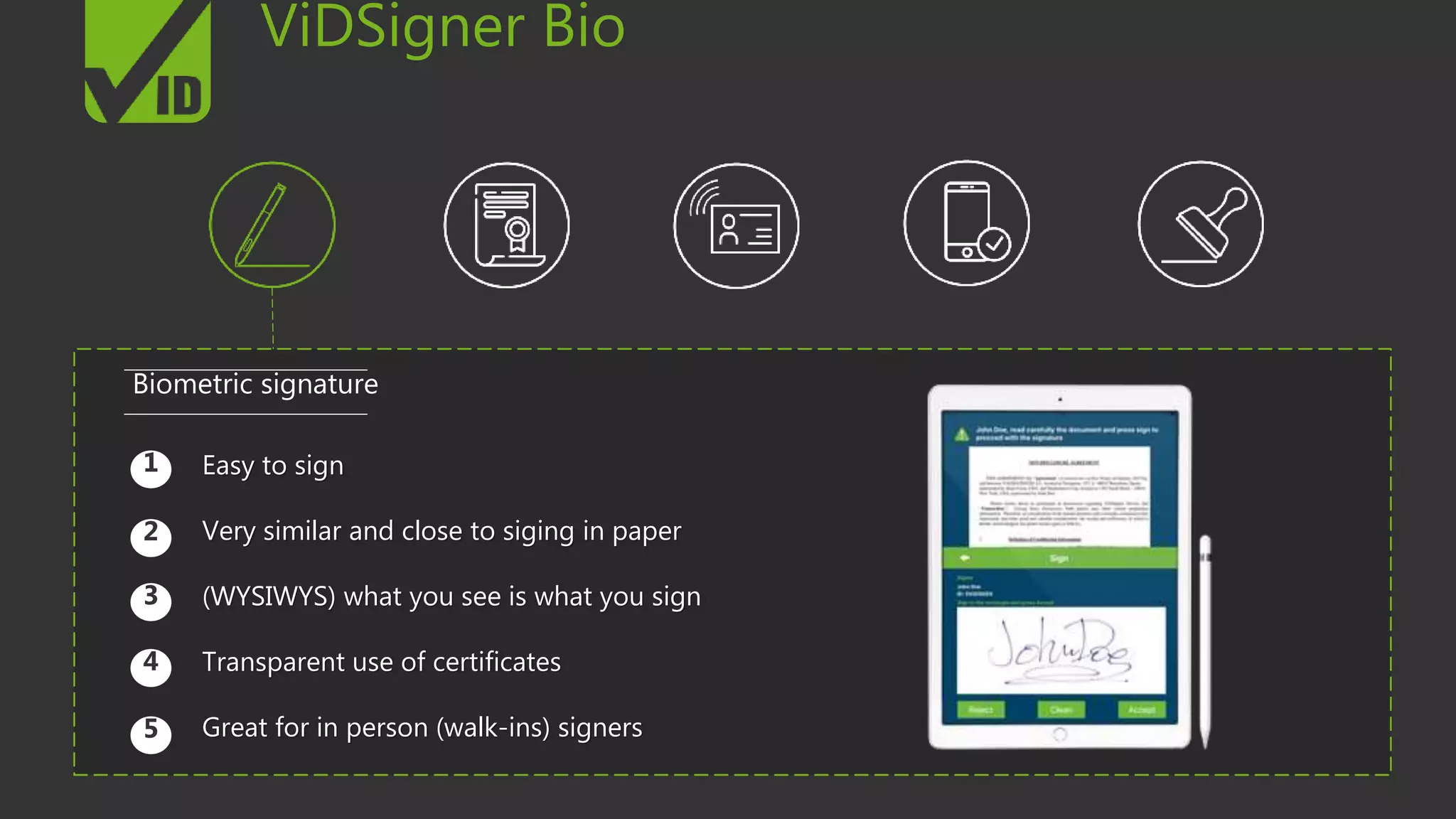 VidSigner by ValidatedID Biometric Signature | PPT