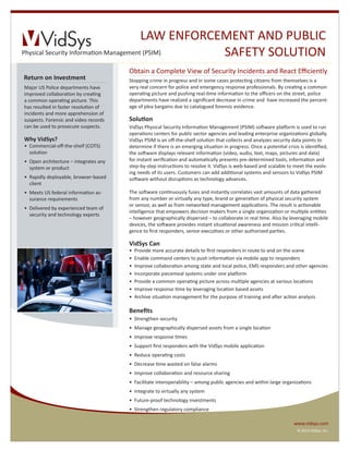 VidSys Public Safety Solution Sheet | PDF | Computer Software and ...