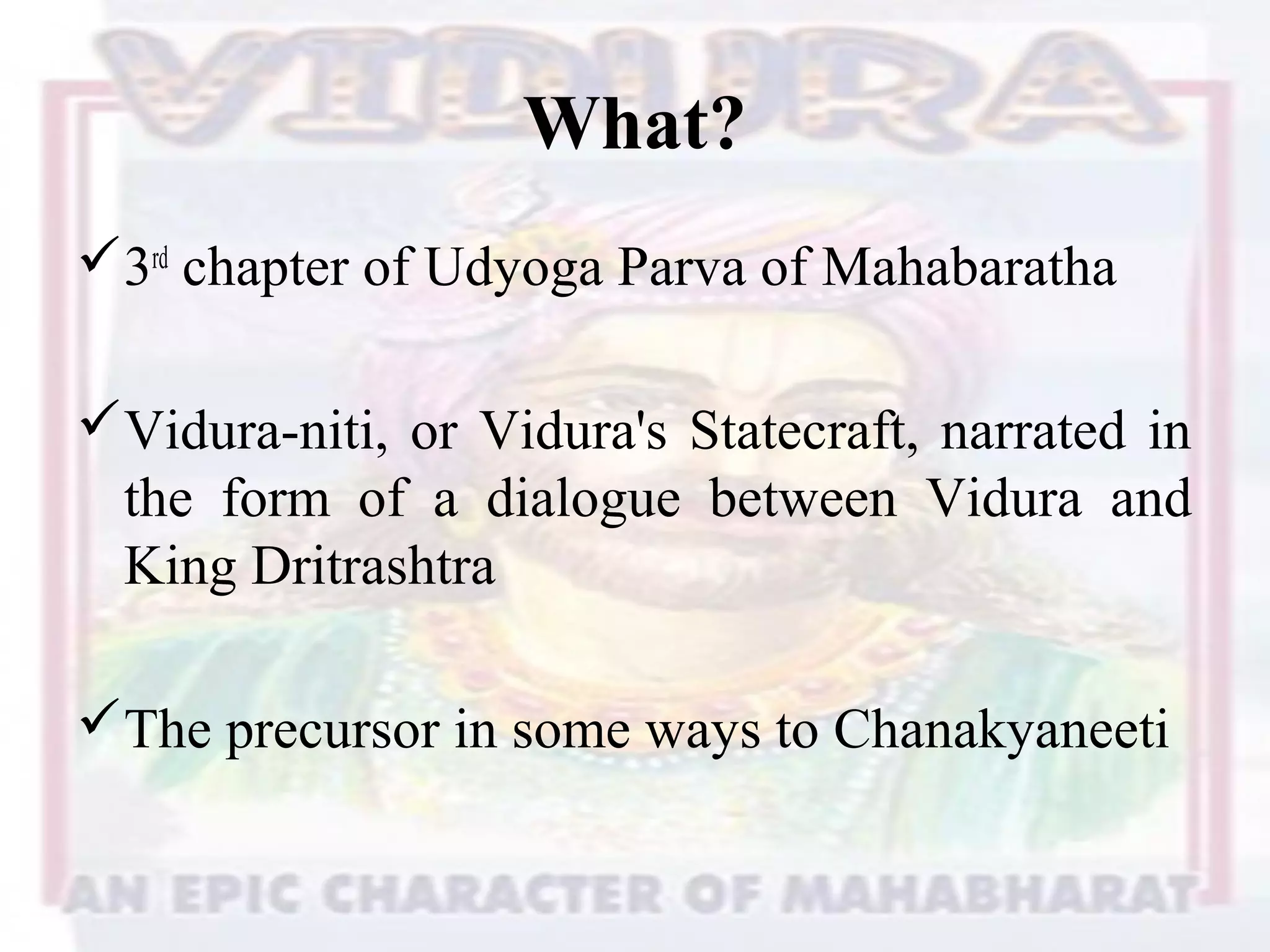"Vidura" The ancient Management Guru | PPT