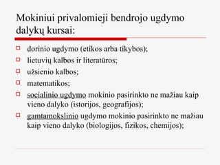 Vidurinio ugdymo programa | PPT