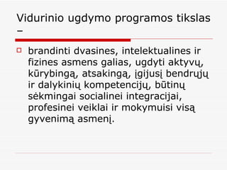 Vidurinio ugdymo programa | PPT