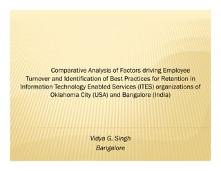 Comparative Analysis of Factors driving Employee Turnover and Identification of Best Practices ...