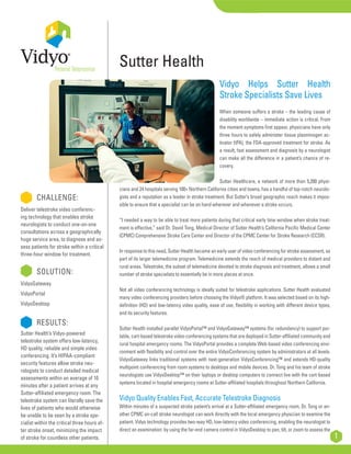 Vidyo Helps Sutter Health Stroke Specialists Save Lives | PDF