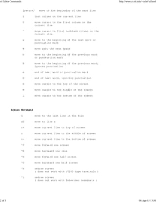 Vi editor commands | PDF