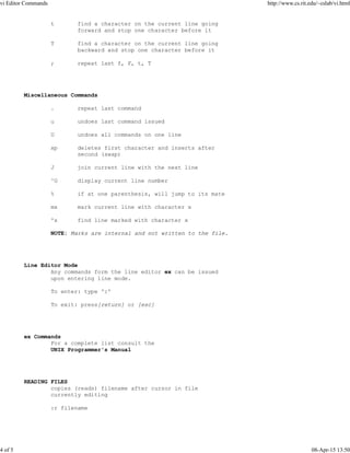Vi editor commands | PDF