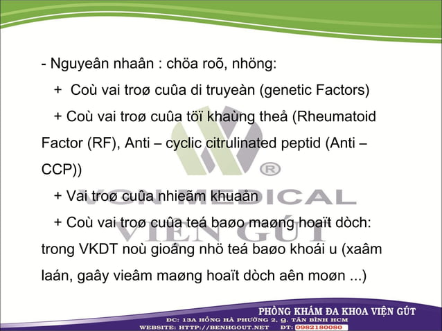 Viem khop dang thap vien gut | PPT