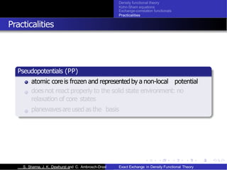 Exact Exchange in Density Functional Theory | PPTX