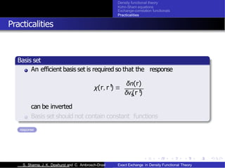 Exact Exchange in Density Functional Theory | PPTX
