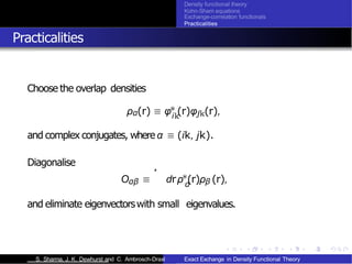 Exact Exchange in Density Functional Theory | PPTX