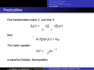 Exact Exchange in Density Functional Theory | PPTX