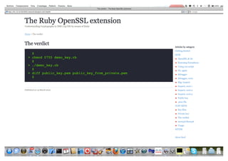 The Ruby OpenSSL extension | PPT