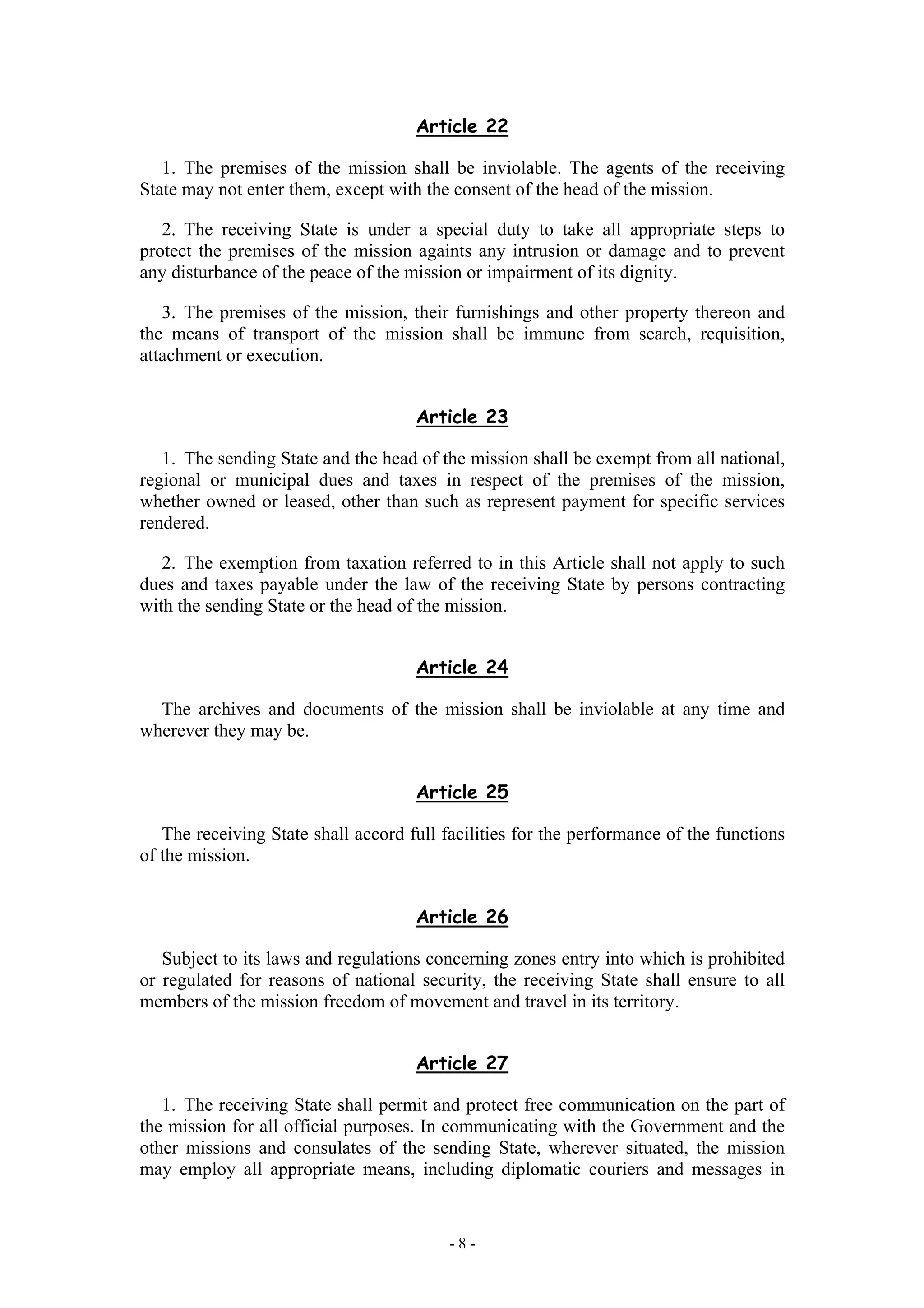 Vienna convention (1961) e | PDF