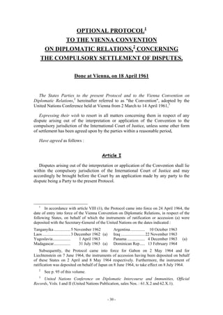 Vienna convention (1961) e | PDF