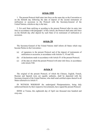 Vienna convention (1961) e | PDF